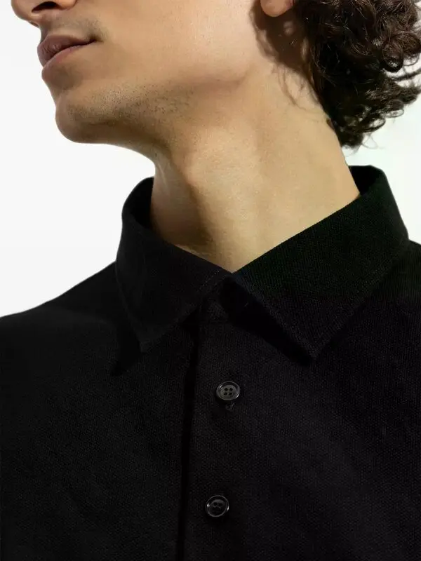 Brioni Essential Embroidered-logo Polo Shirt - Black