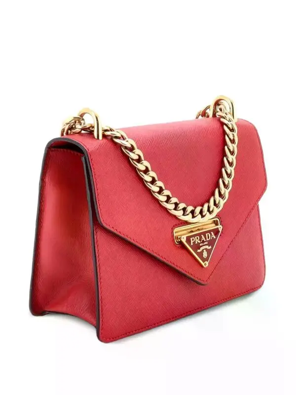 Prada Envelope Flap Chain Shoulder Bag Saffiano Leather Small Crossbody Bag