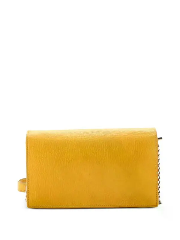Gucci Interlocking Wallet On Chain Leather Crossbody Bag - Yellow