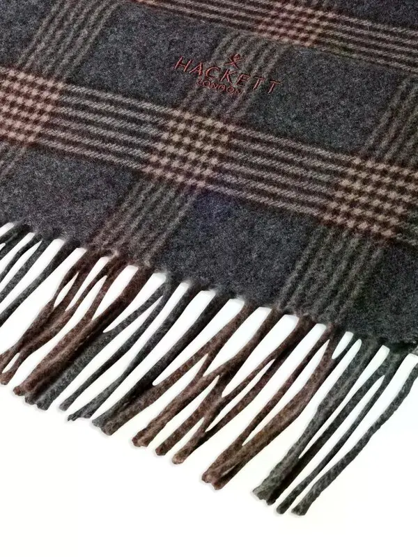 HACKETT  Plaid Logo-embroidered Scarf