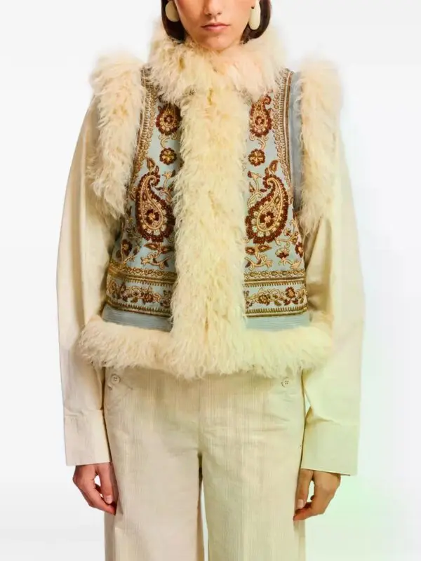 Antik Batik Pauline Embroidered Shearling Jacket