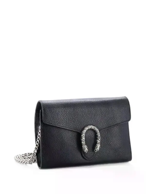 Gucci Dionysus Chain Wallet Leather With Embellished Detail Small Crossbody Bag - Black