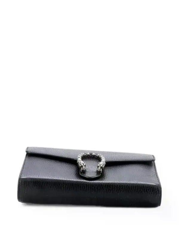 Gucci Dionysus Chain Wallet Leather With Embellished Detail Small Crossbody Bag - Black