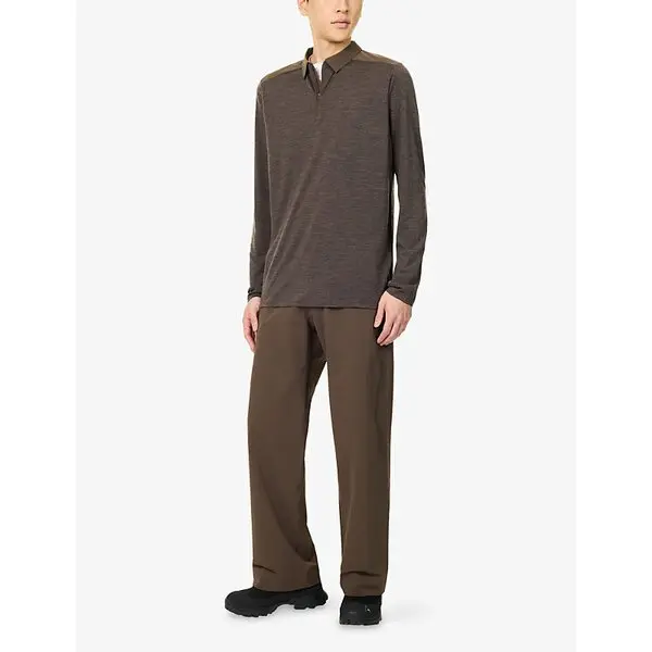 Veilance Contrast Frame Polo Wool-blend Top