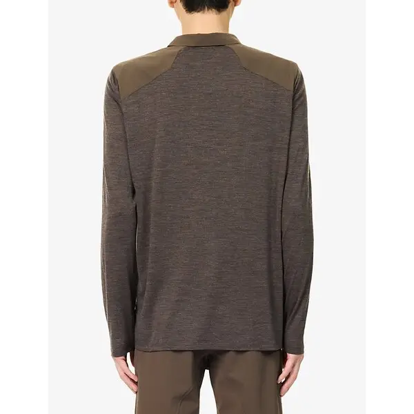 Veilance Contrast Frame Polo Wool-blend Top