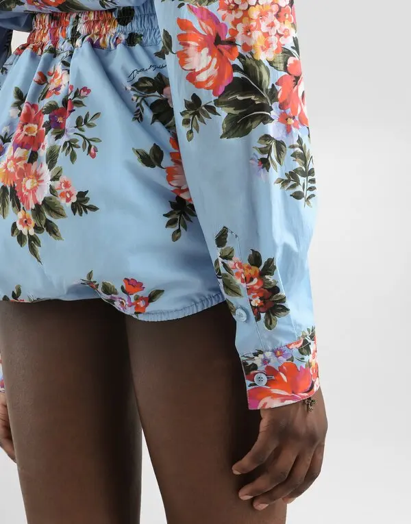 Dolce & Gabbana Flower Bouquet-print Cotton Shirt Shirts And Tops - Multicolor