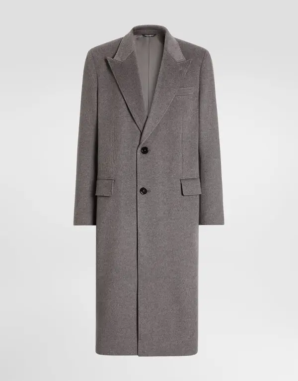 Dolce & Gabbana Double-breasted Cashmere Coat Coats And Jackets - Grey