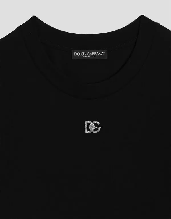 Dolce & Gabbana Cotton T-shirt With Logo T-shirts And Sweatshirts Cotton - Black