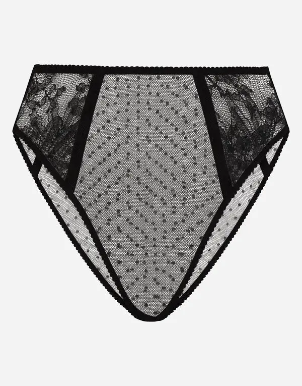 Dolce & Gabbana High-waisted Lace Briefs Underwear - Black