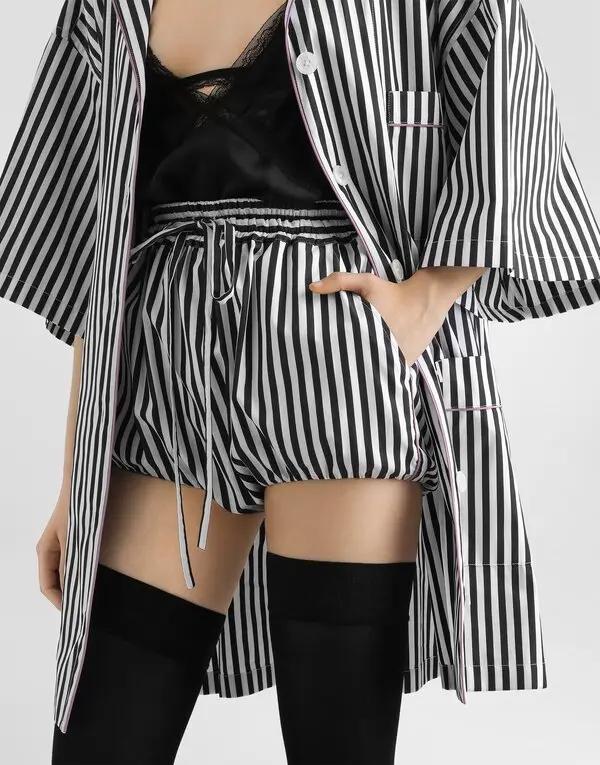 Dolce & Gabbana Striped Poplin Culottes Pants And Shorts