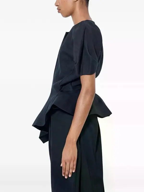 Khaite Rumi Puff-sleeve Asymmetrical Blouse
