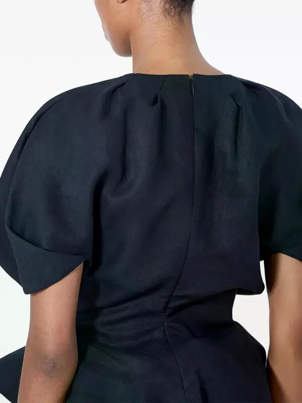 Khaite Rumi Puff-sleeve Asymmetrical Blouse