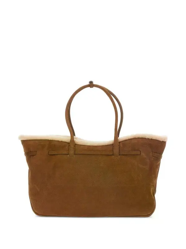 MARGESHERWOOD Grandma Shearling-trim Buckled Shoulder Bag