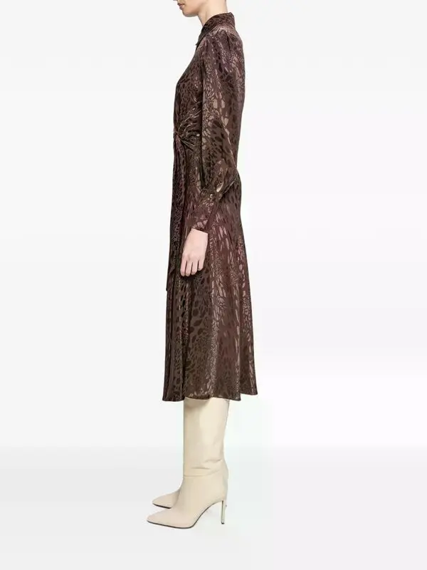NISSA Leopard Print Viscose-blend Midi Dress