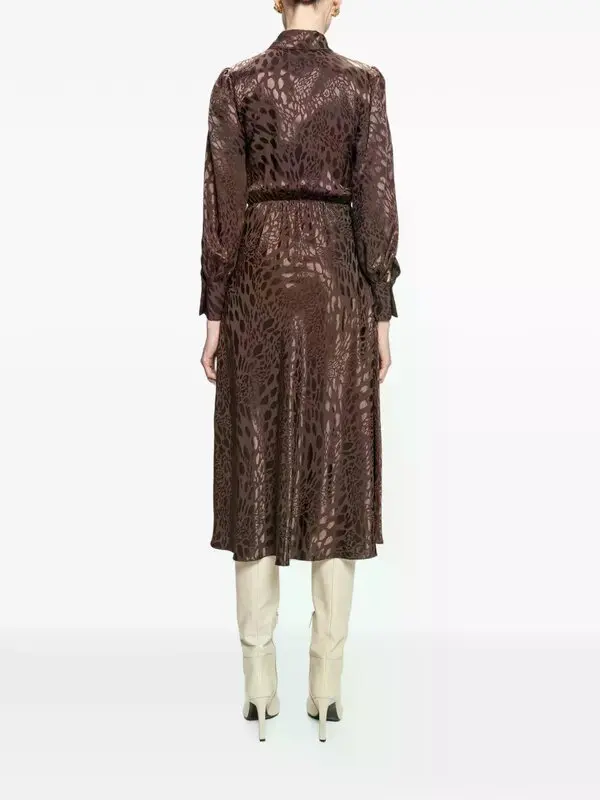 NISSA Leopard Print Viscose-blend Midi Dress