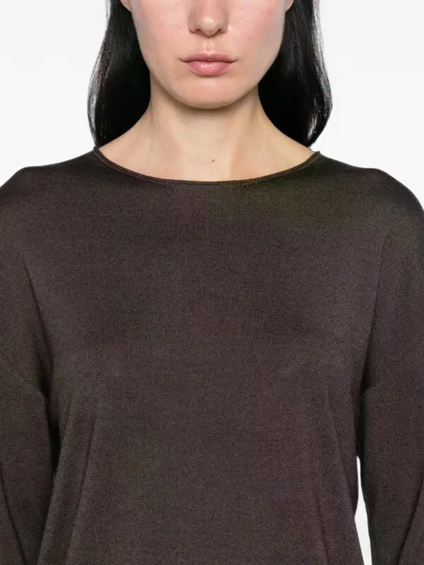 AROVESCIO Side-slit Long-sleeve Top