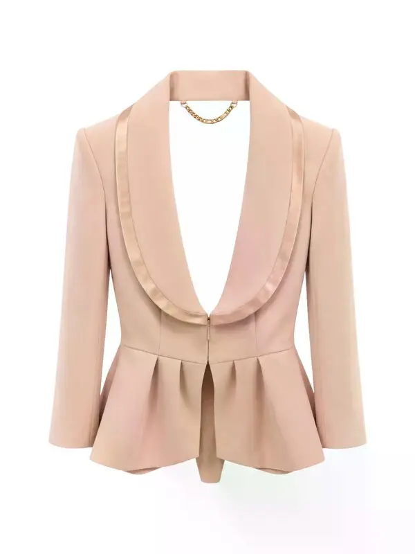 Elisabetta Franchi Satin-trim Peplum Jacket