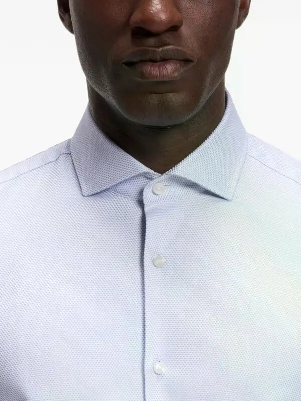 BOSS Micro-patterned Spread-collar Shirt