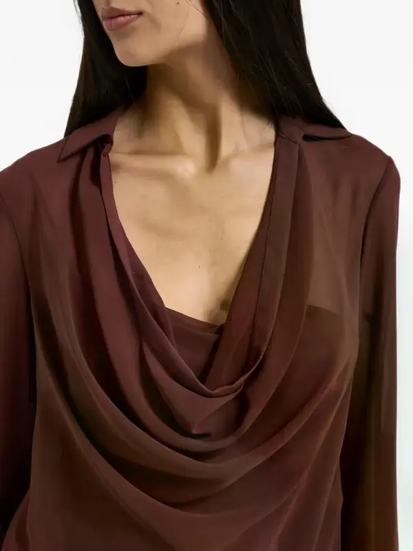 Patrizia Pepe Cowl-neck Long-sleeves Blouse