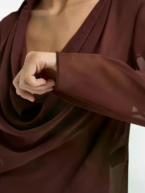 Patrizia Pepe Cowl-neck Long-sleeves Blouse
