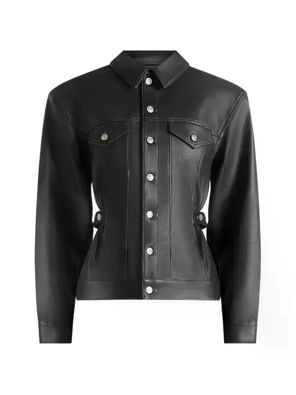 Manière De Voir Karla Wax-effect Cinch-waist Jacket