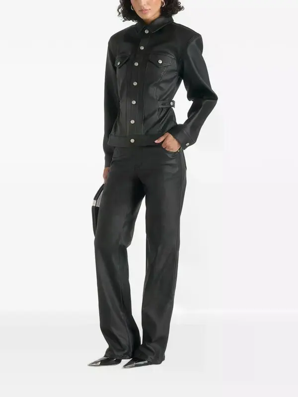 Manière De Voir Karla Wax-effect Cinch-waist Jacket