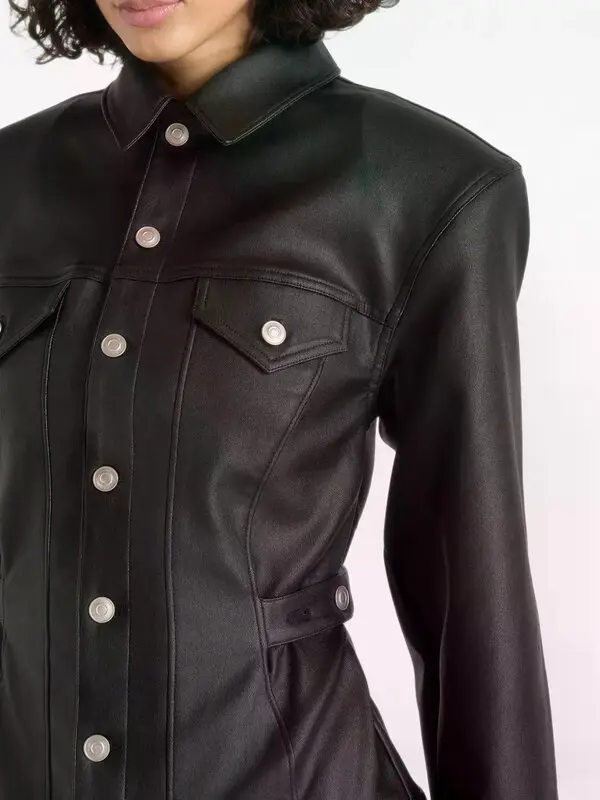 Manière De Voir Karla Wax-effect Cinch-waist Jacket