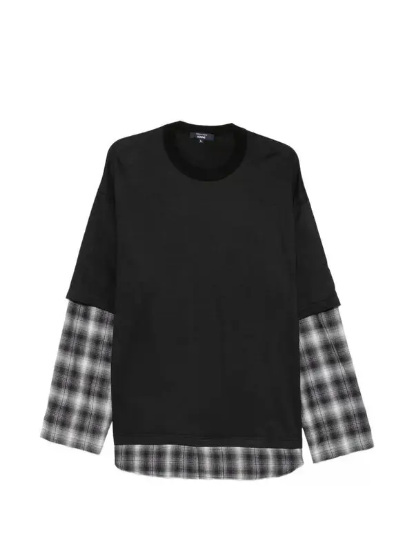 Comme Des Garçons Layered-design Check-pattern T-shirt