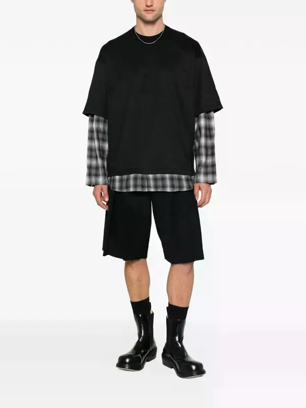 Comme Des Garçons Layered-design Check-pattern T-shirt