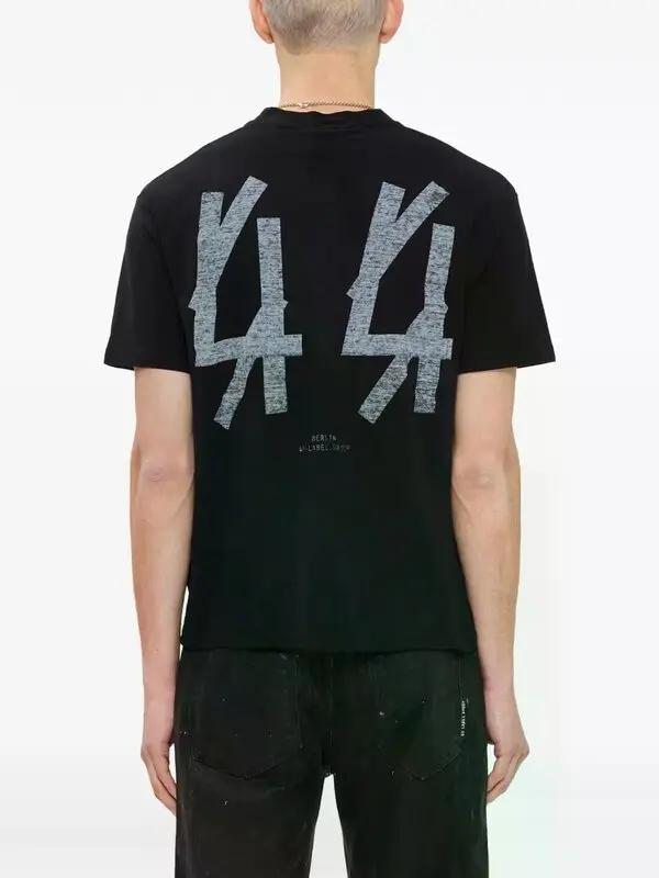 44 LABEL GROUP Burnt Label Logo-patch Graphic-print T-shirt