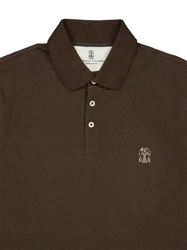 Brunello Cucinelli Logo-embroidered Piqué Polo Shirt