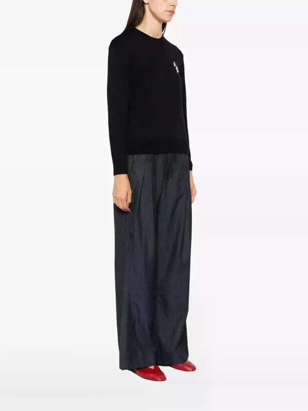 A.p.c. Logo-embroidered Crew-neck Sweater - Blue