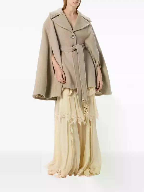 Blumarine Belted Wide-collar Cape