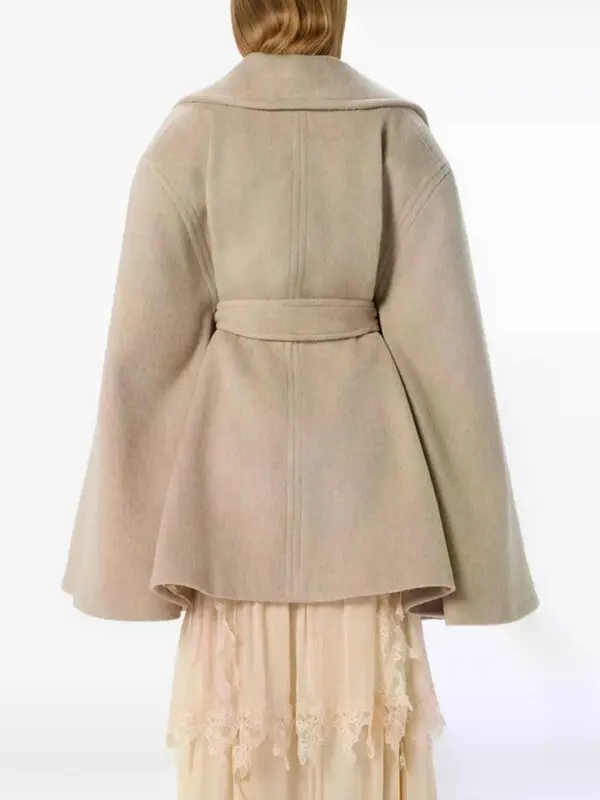 Blumarine Belted Wide-collar Cape
