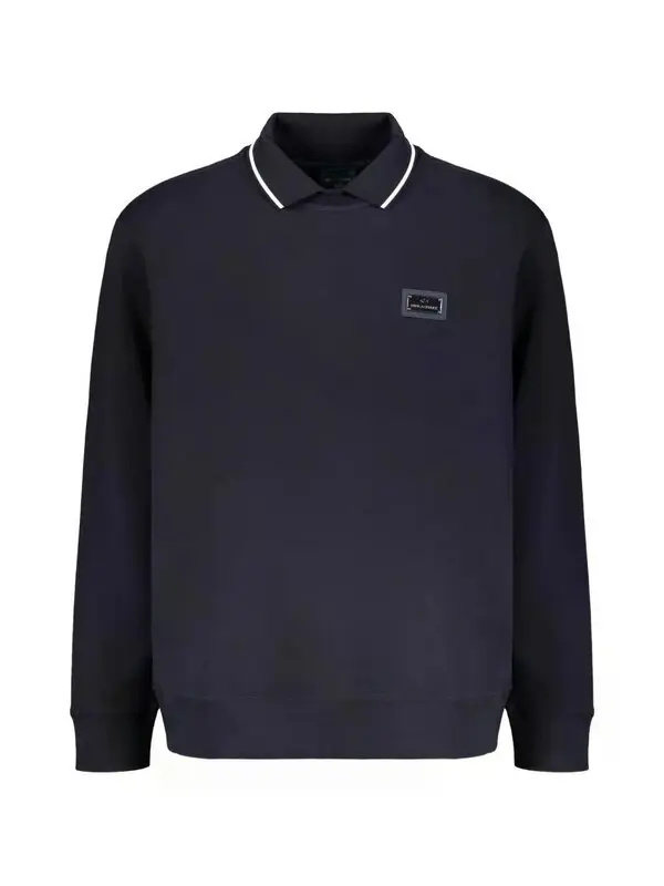 Paul & Shark Polo-collar Logo-patch Sweatshirt
