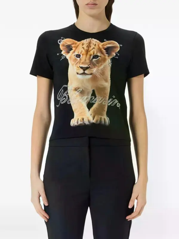 Blumarine Lion-print Embellished T-shirt
