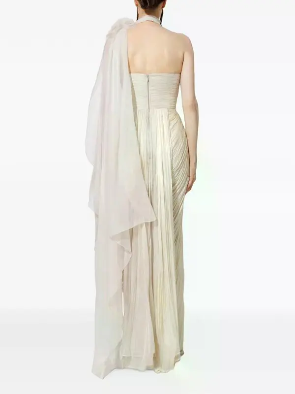 IRIS SERBAN Dolly Draped Silk Maxi Dress
