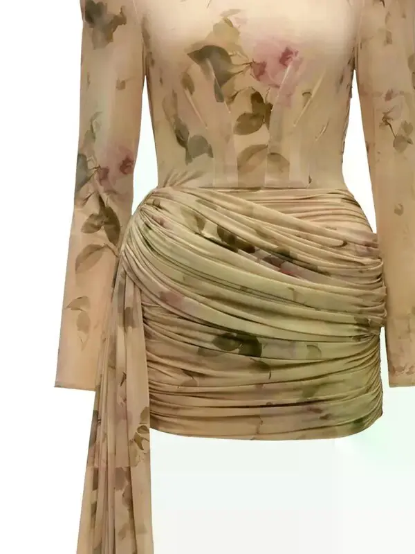 Magda Butrym Floral-print Draped Mini Dress