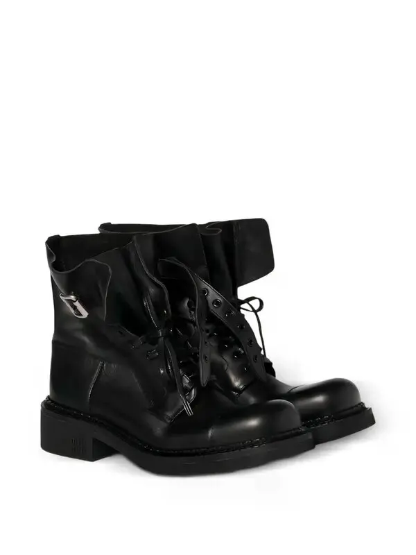 Miu Miu Lace-up Buckle-fastening Biker Boots