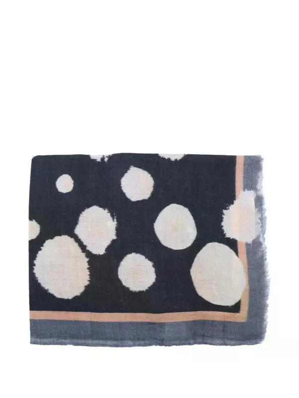 Altea Polka-dot Fringed Scarf