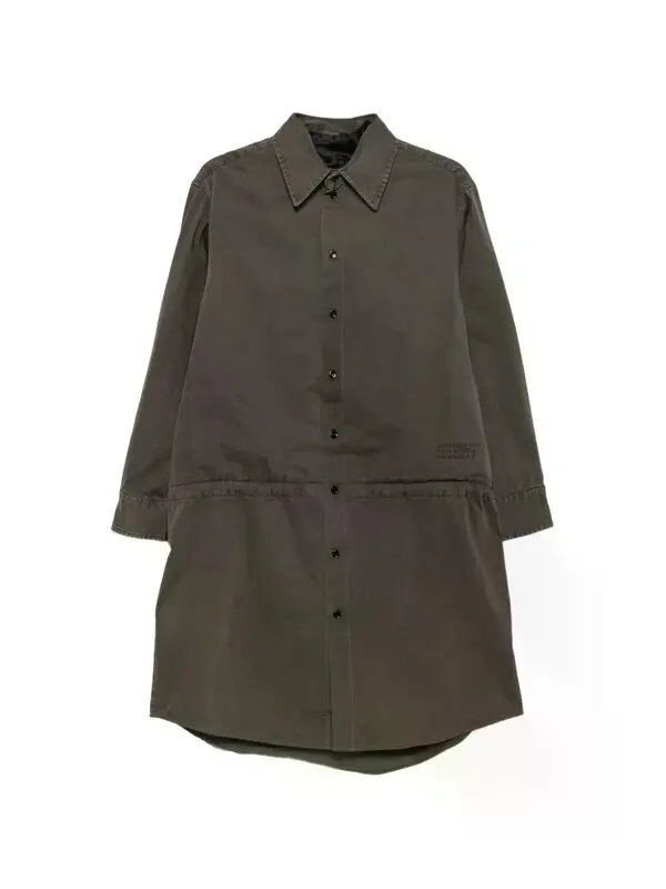 MAISON MARGIELA Drawstring-waist Shirt Mini Dress - Brown