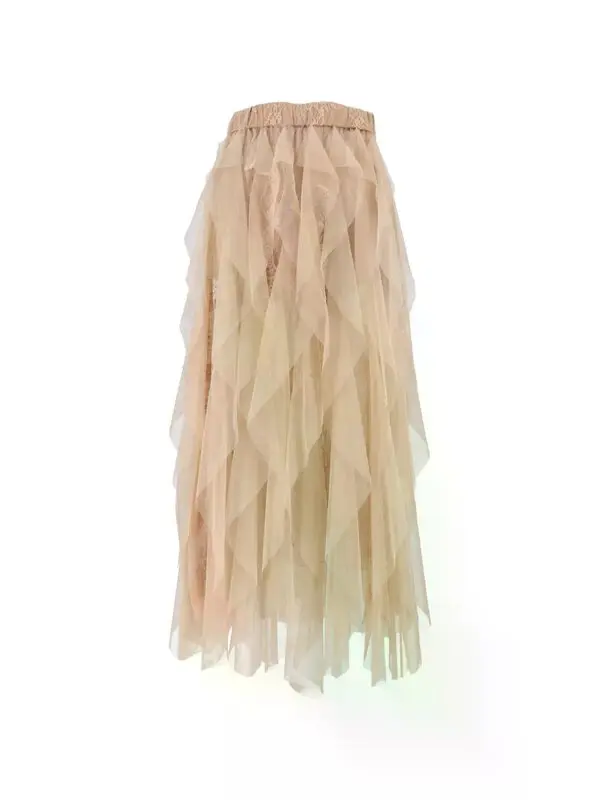 Ermanno Scervino Ruffled-tulle Asymmetric Skirt