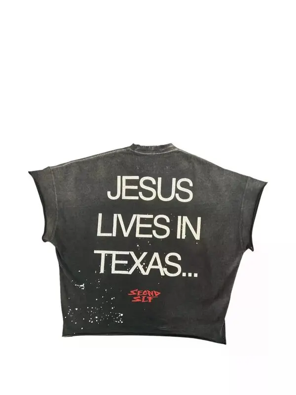 SECND SLF Free Tequila Slogan-print Sleeveless T-shirt
