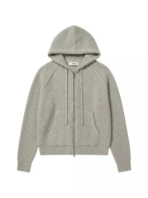 DUNST Ribbed-knit Raglan-sleeve Hoodie
