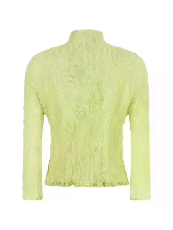 Issey Miyake Chiffon Twist 1 Pleated Zip-up Shirt