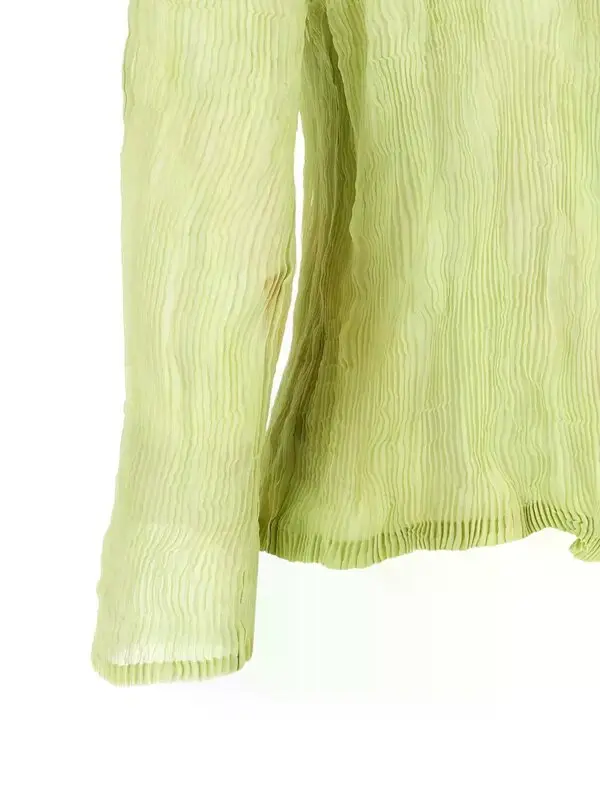 Issey Miyake Chiffon Twist 1 Pleated Zip-up Shirt