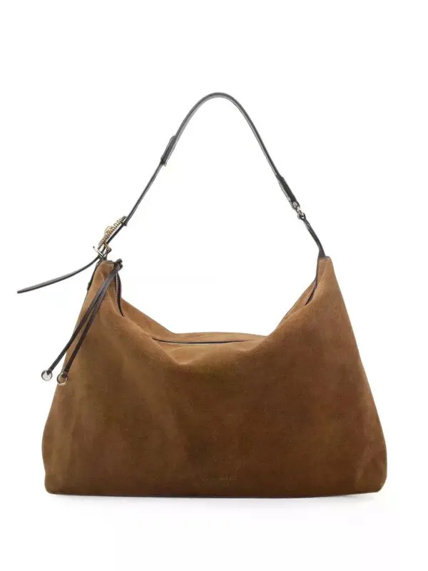 Etro Large Rosette Suede Shoulder Bag - Brown