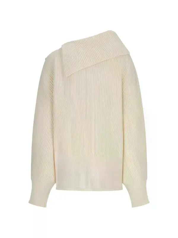 Blumarine Button-embellished Ribbed Sweater - Neutrals