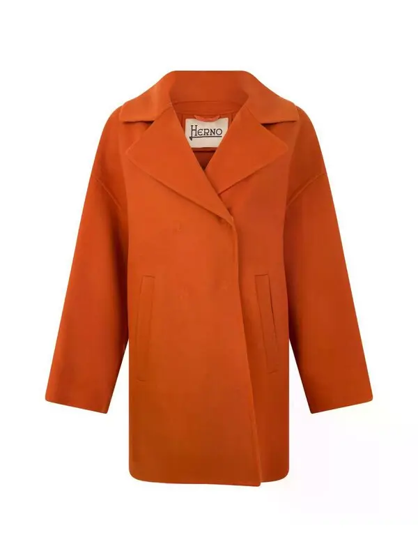 Herno Double-breasted Wool Coat - Orange