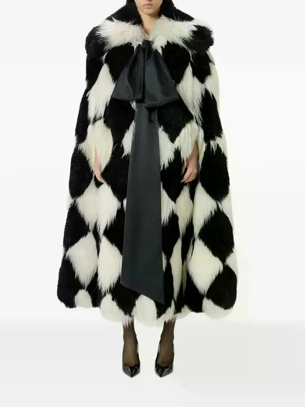 Blumarine Intarsia-knit Bow-detail Cape
